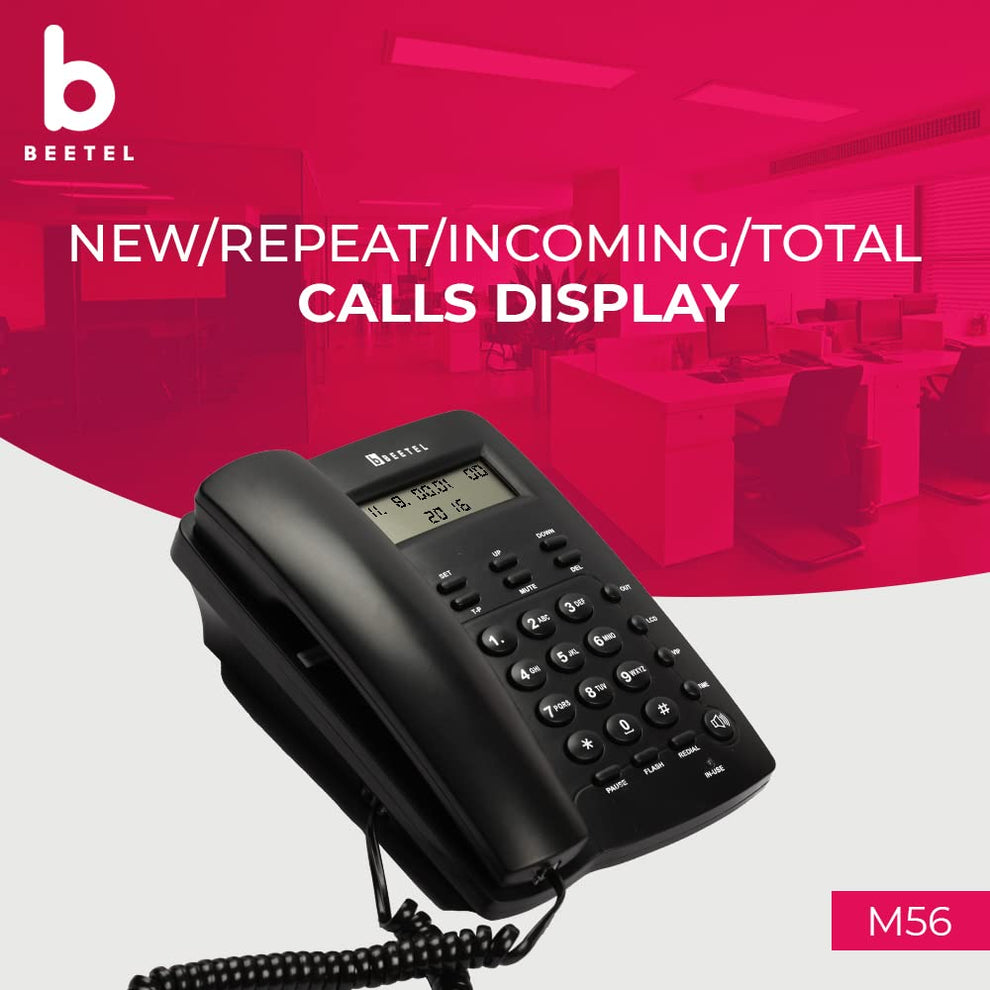 (Open Box) Beetel BT-M56 Corded Landline Phone (Black) – FABGIZMOZ